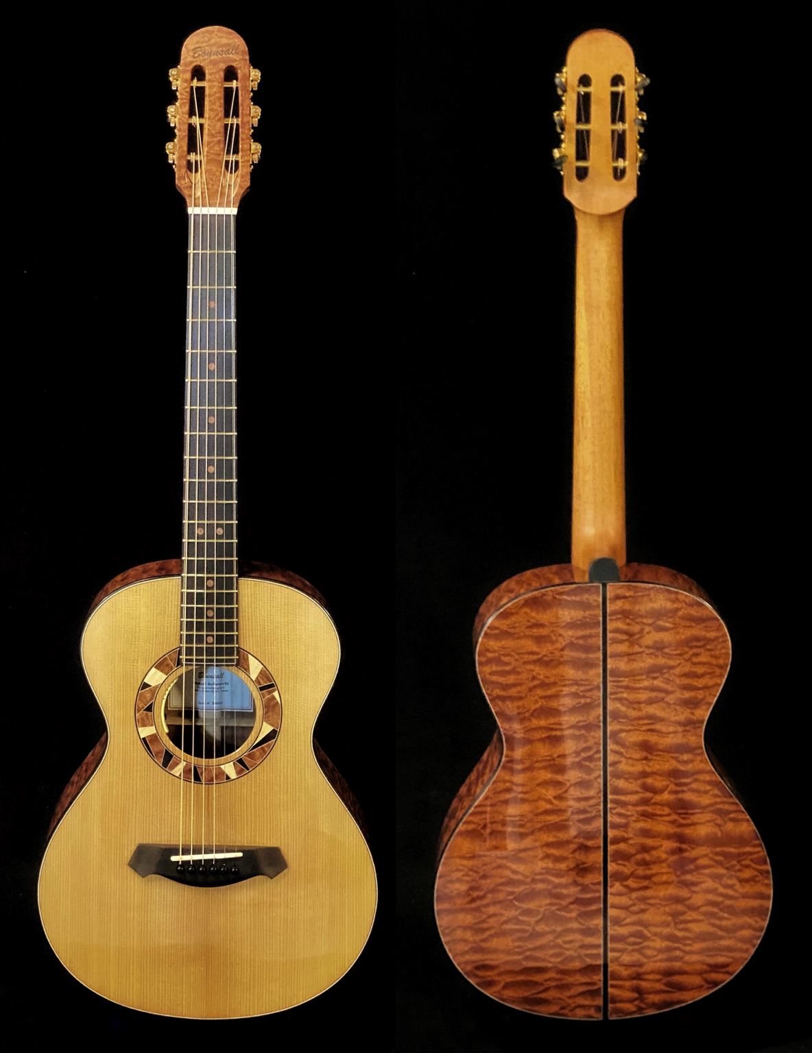 Quilted sapele single 0 - Bounsall Guitarworks
